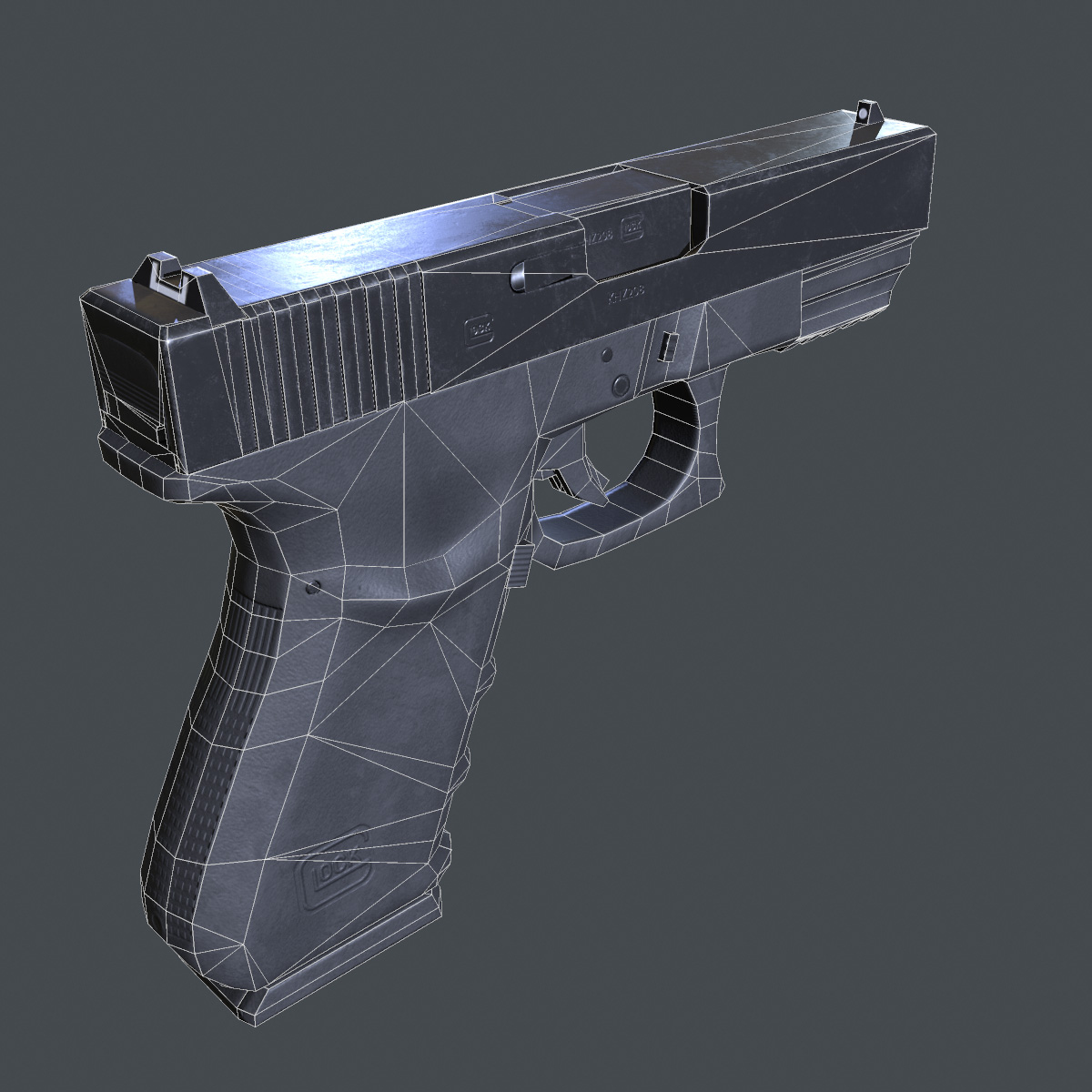 3d model of gun glock 21