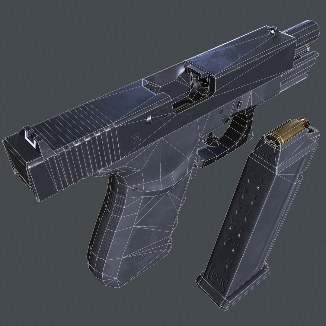 3d model of gun glock 21