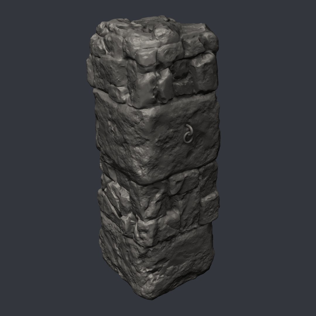 3d Ancient Stone Pillar Model