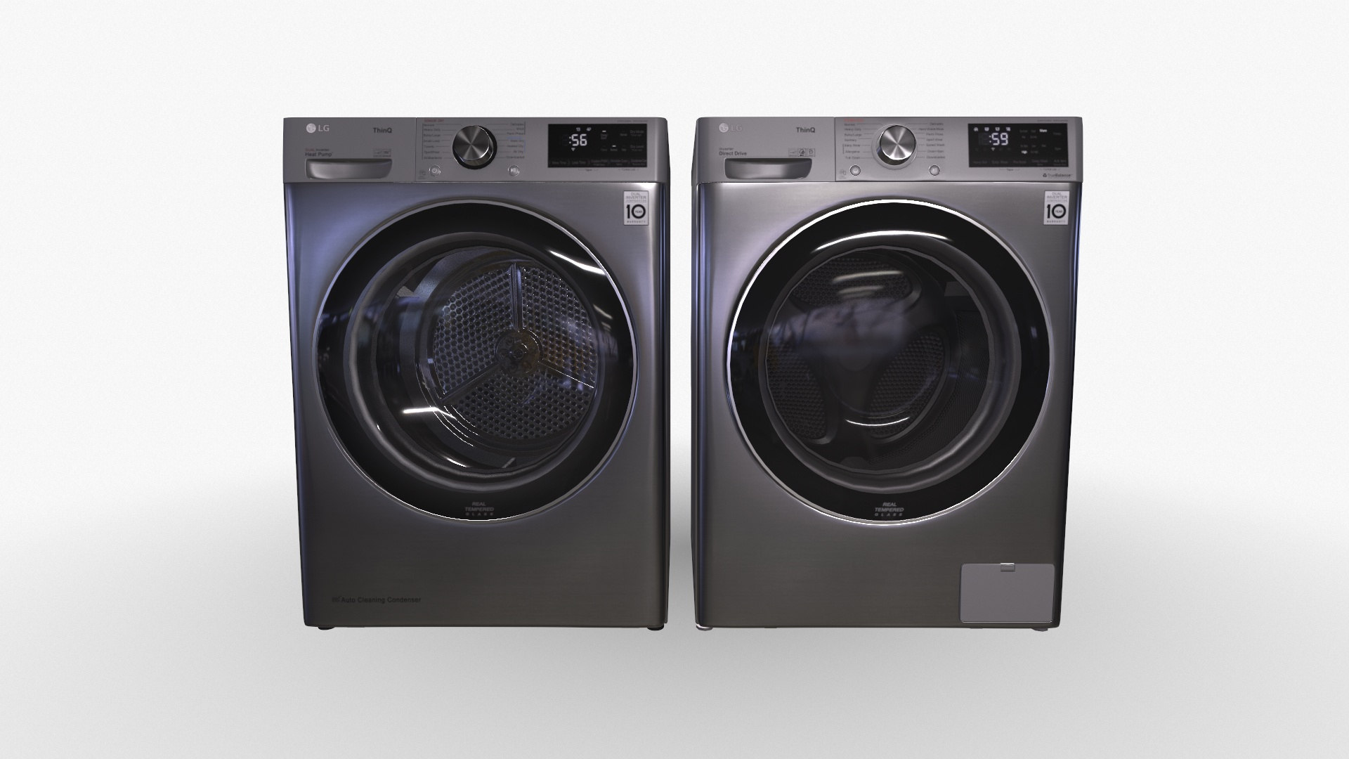 3D LG PBR Smart Washer Dryer Silver - TurboSquid 1980669
