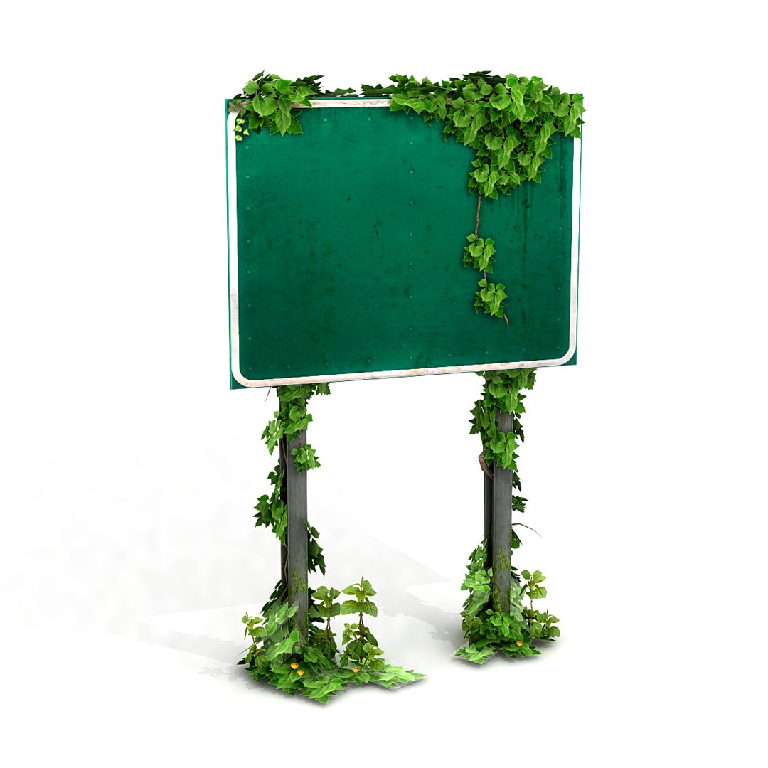 Overgrown Road Sign 3D Model - TurboSquid 1207601