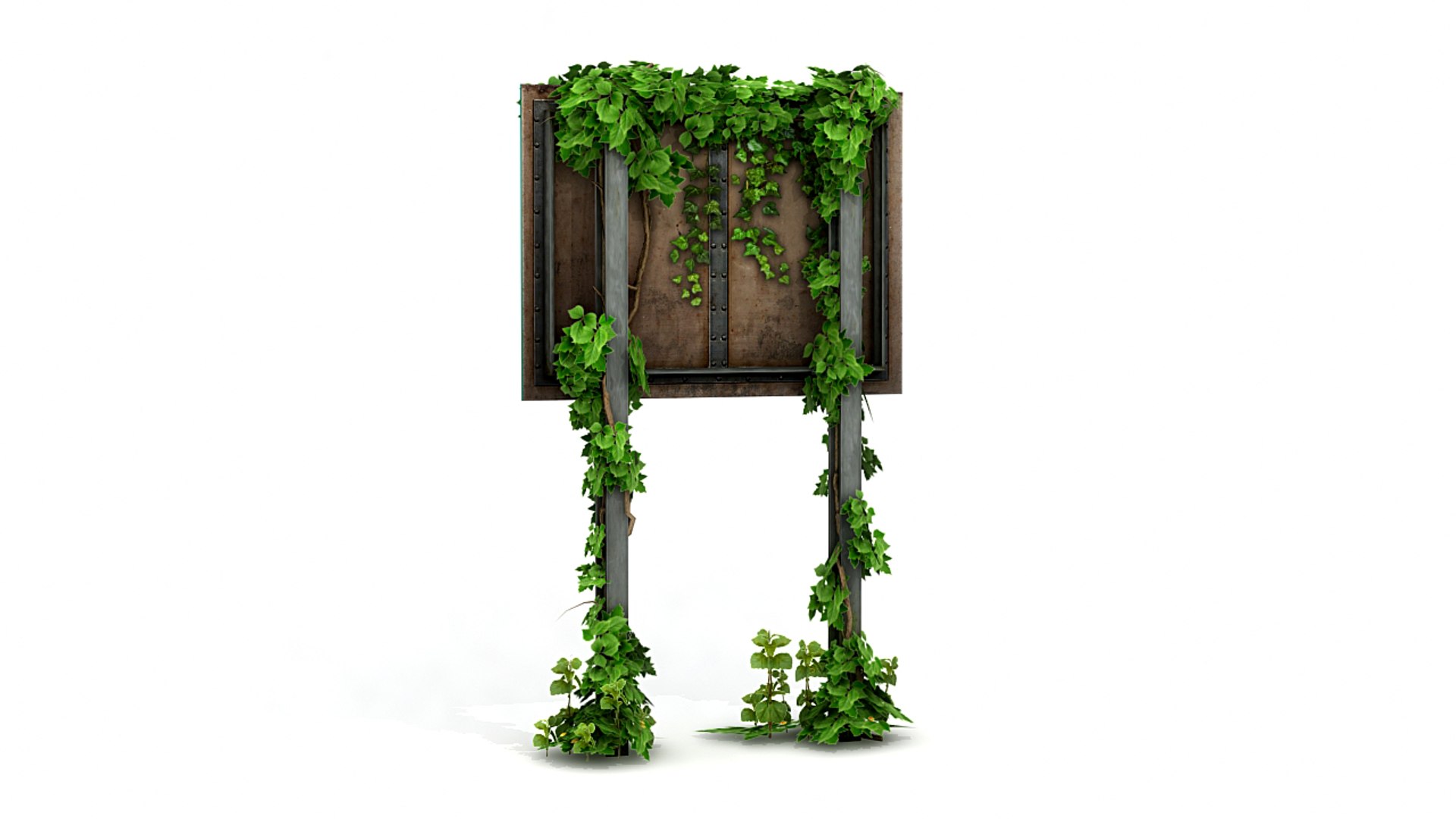 Overgrown Road Sign 3D Model - TurboSquid 1207601