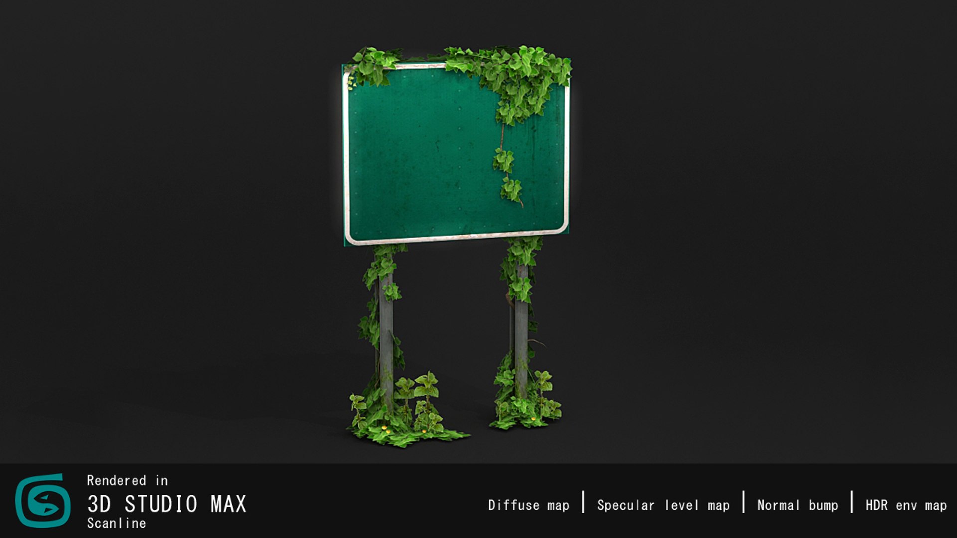 Overgrown Road Sign 3D Model - TurboSquid 1207601