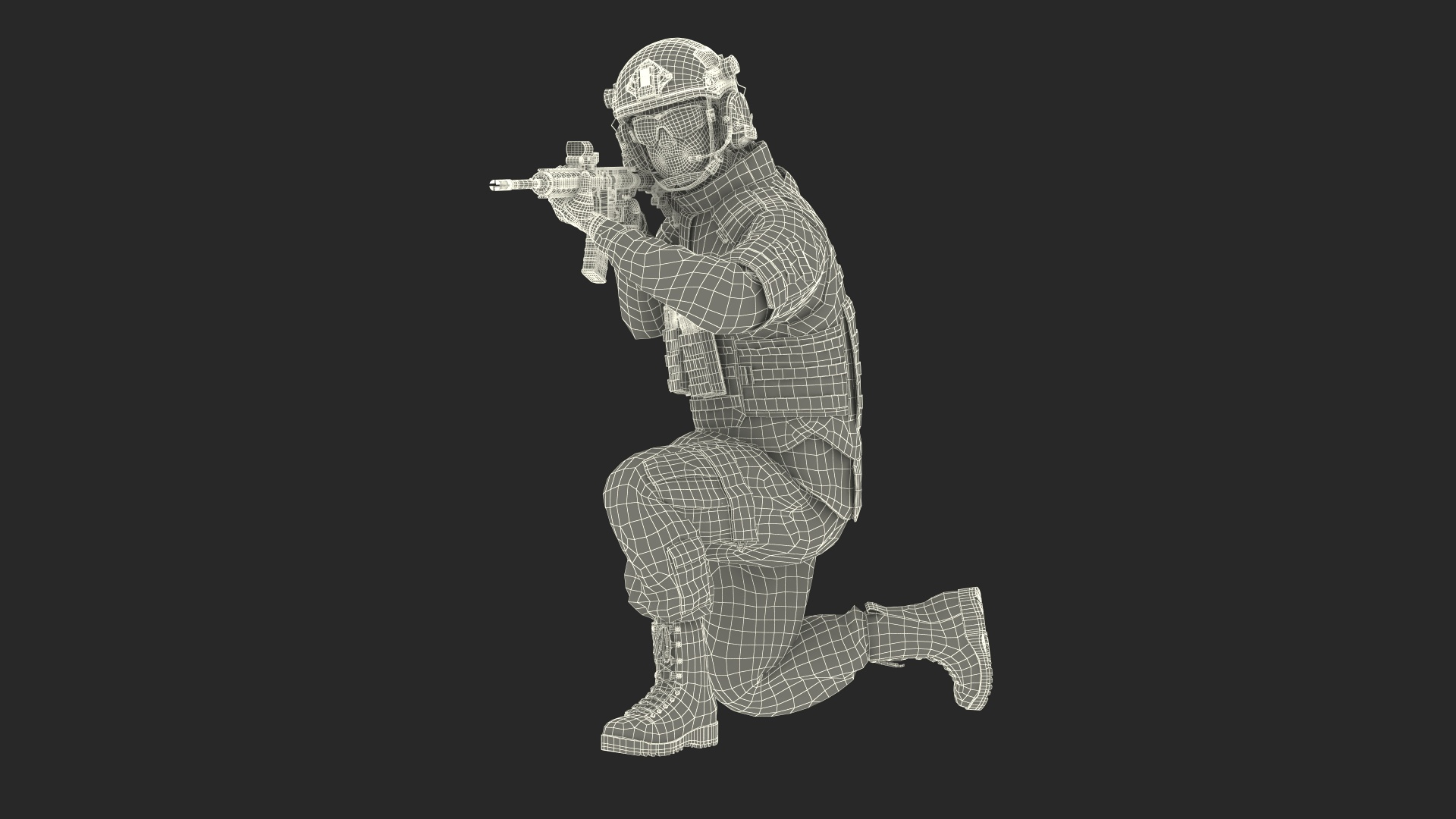 3D Army Soldier In Grey Camo With Rifle Aiming Fur - TurboSquid 2259961