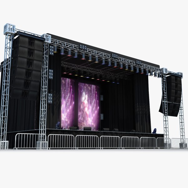 3d model mega dj stage set