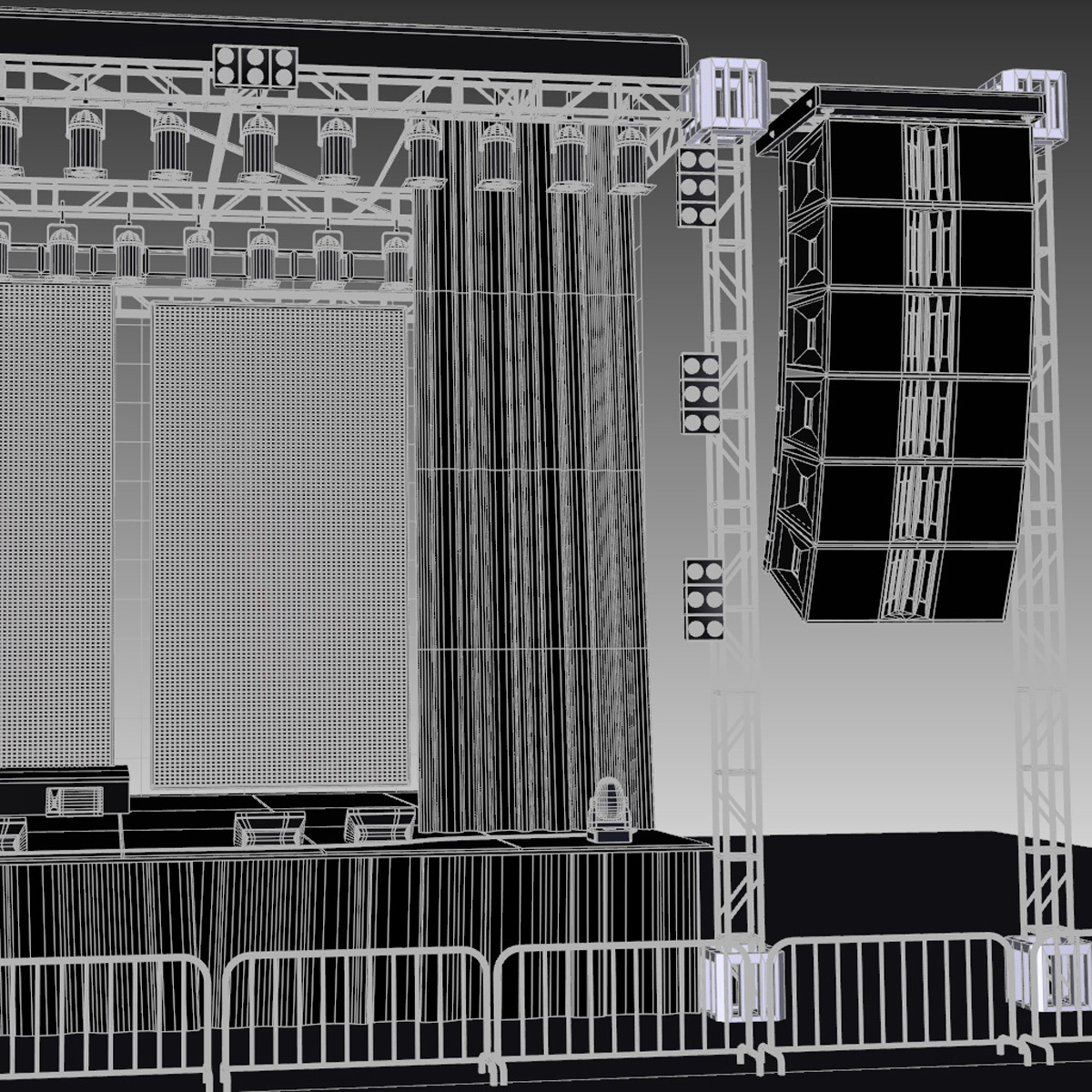 3d big live stage scene model