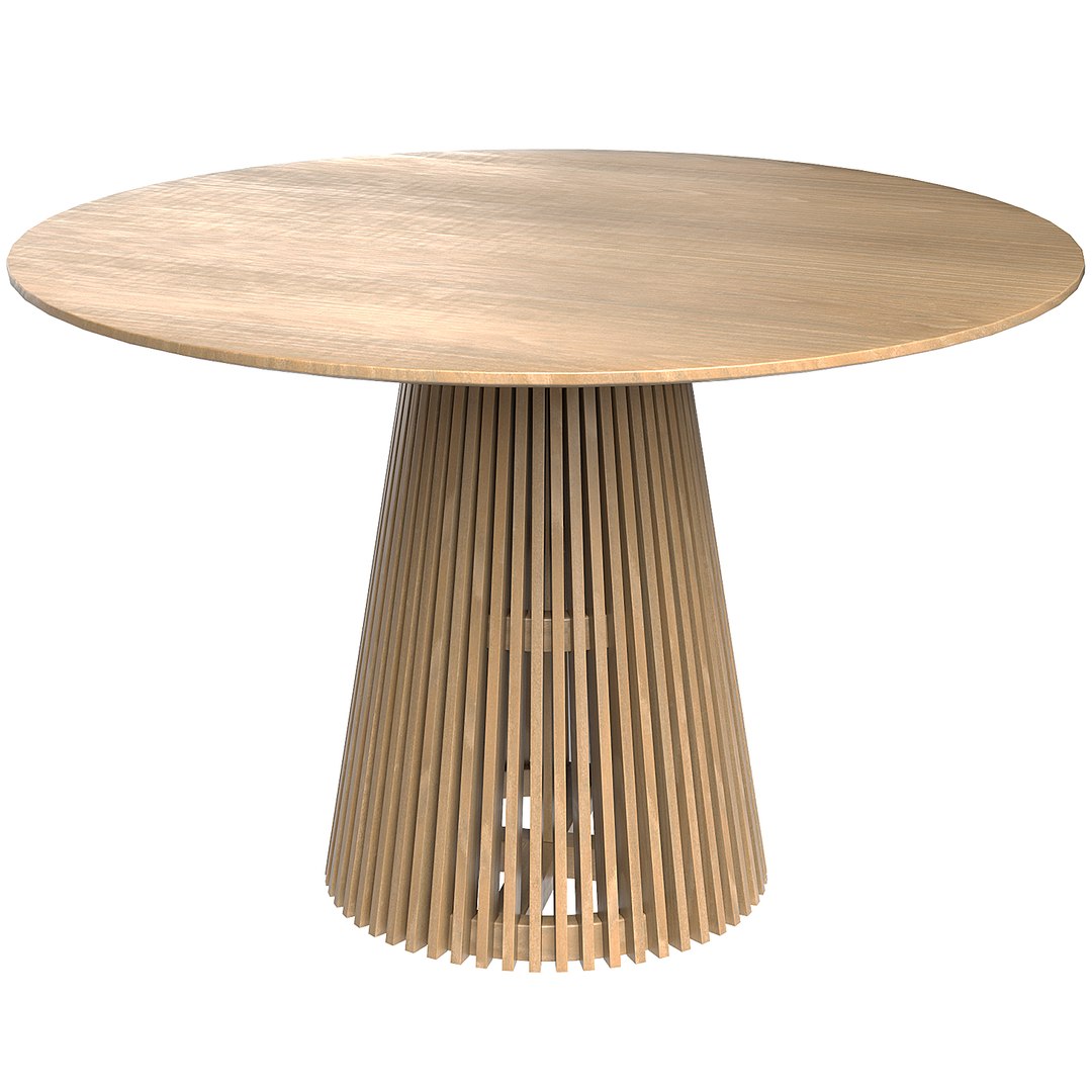 Darla Round Teak Wood Dining Table 3D Model - TurboSquid 1878830