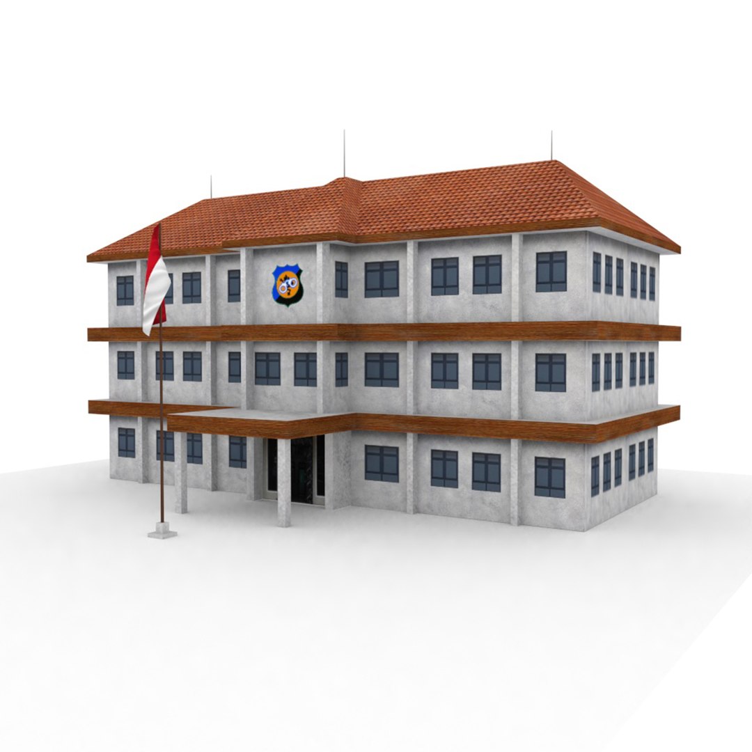 3D Model Low Poly Police Office Building - TurboSquid 2386155