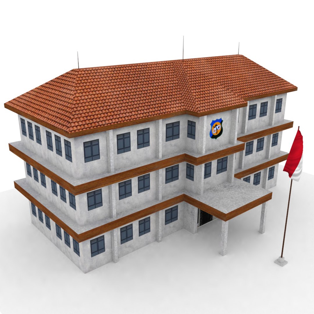 3D Model Low Poly Police Office Building - TurboSquid 2386155