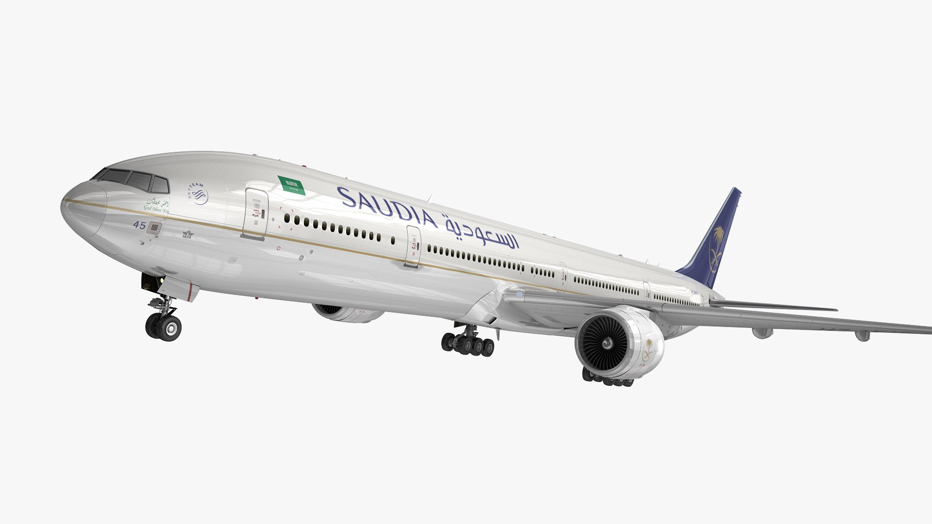 Boeing 777-300 Saudi Arabian Airlines 3D model - TurboSquid 2127986