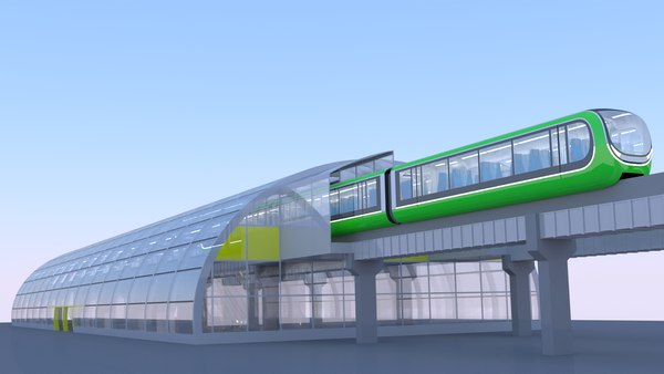 Monorail station with train 2023 3D model - TurboSquid 2065716