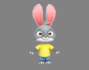Cartoon little white rabbit 3D - TurboSquid 1732749