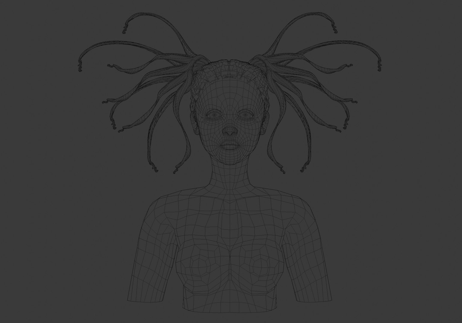 Ponytails Windy Hairstyle Model - TurboSquid 1964786