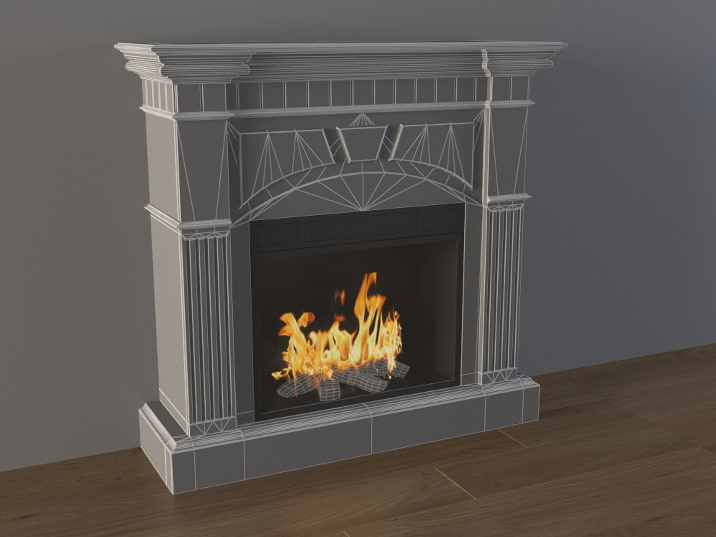 3d wood fireplace classic flame