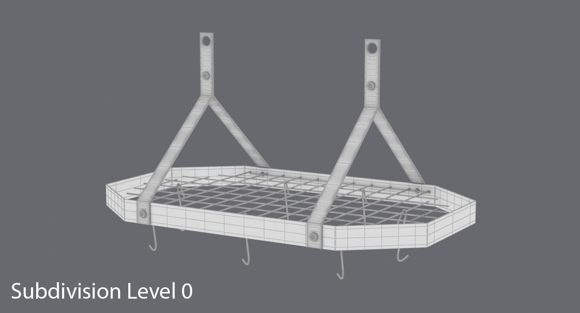 3D Model Kitchen-pan-rack-02---rack - TurboSquid 1315201