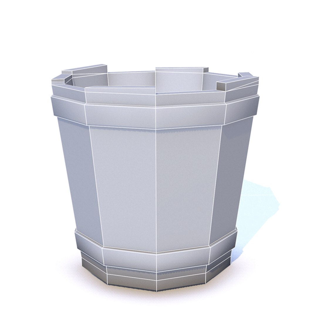 Low-poly Wood Bucket 3D Model - TurboSquid 1262248