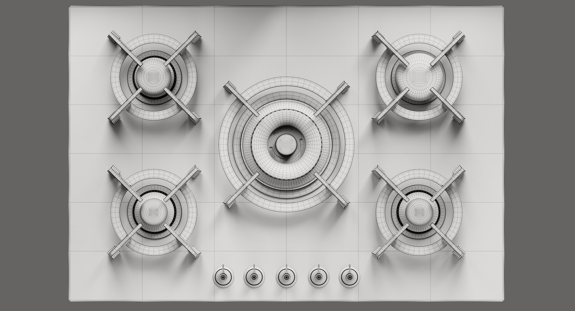 3D realistic hob classic gas - TurboSquid 1432153