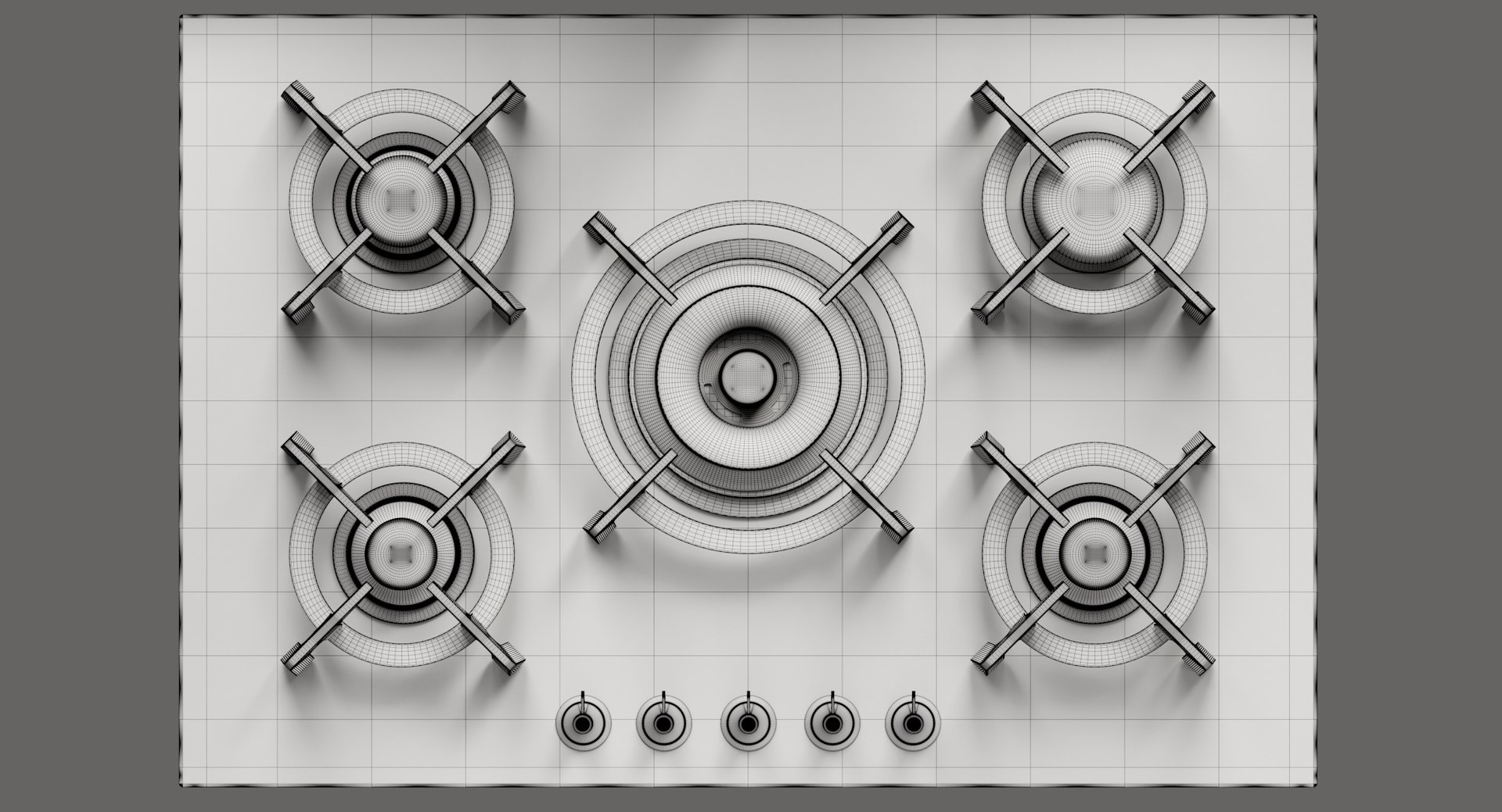 3D realistic hob classic gas - TurboSquid 1432153