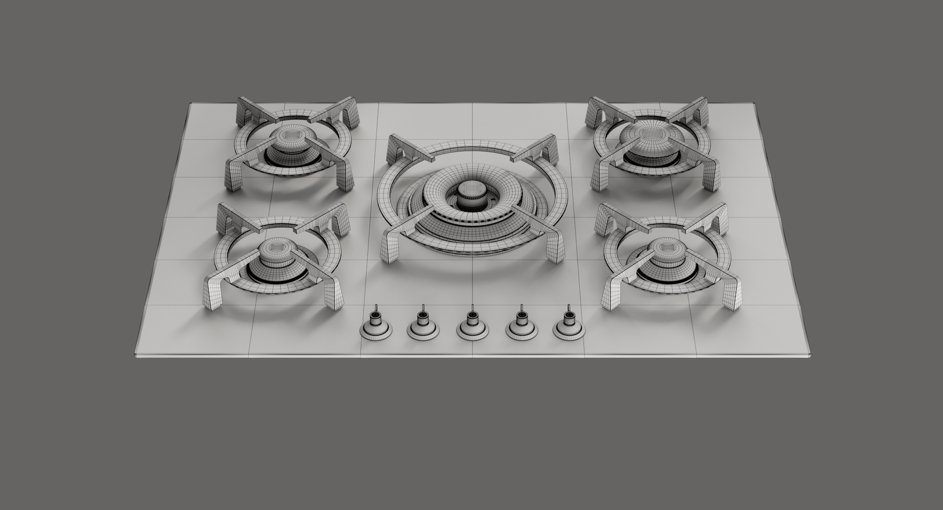 3D realistic hob classic gas - TurboSquid 1432153