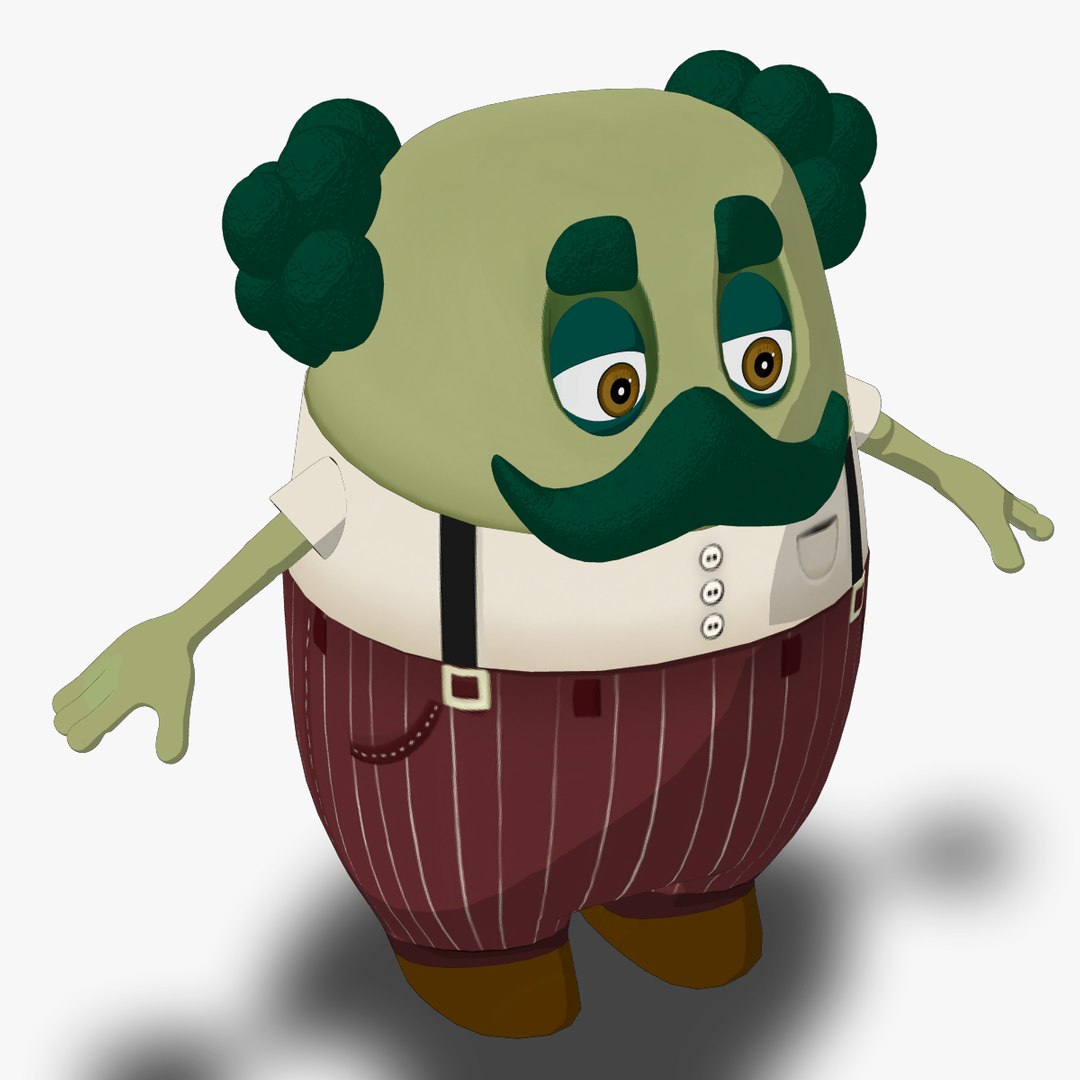 Low-poly Rigged Character Bean 3d Model
