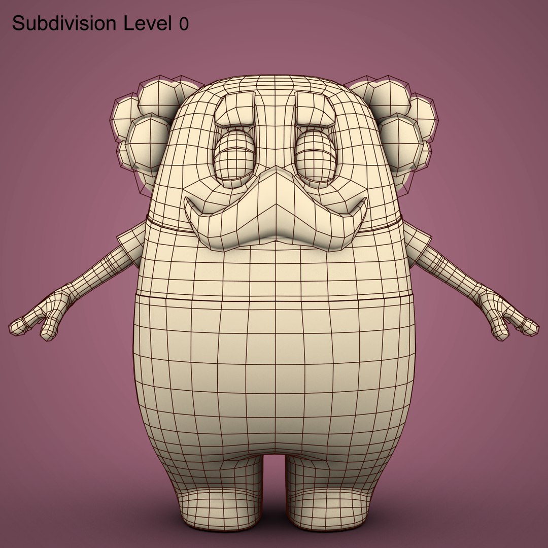 Low-poly Rigged Character Bean 3d Model