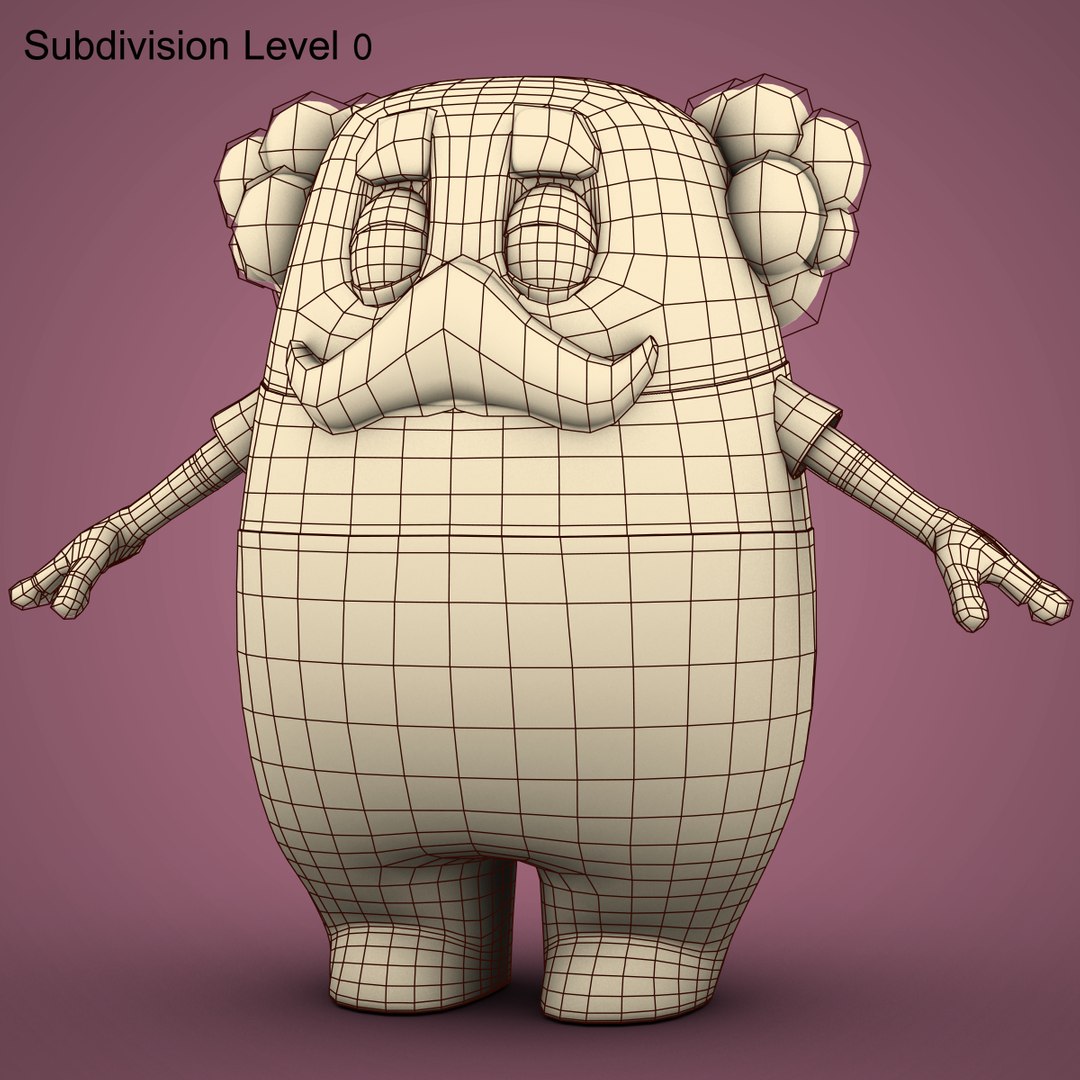 Low-poly Rigged Character Bean 3d Model