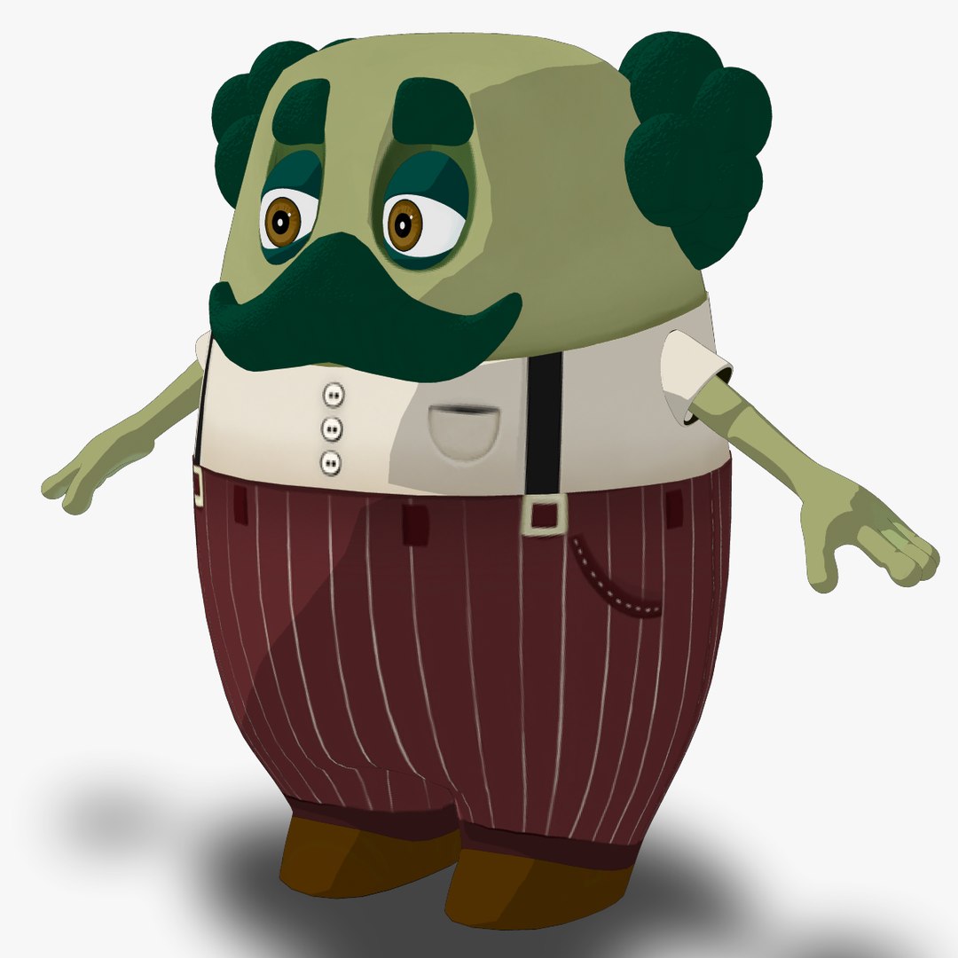 Low-poly Rigged Character Bean 3d Model