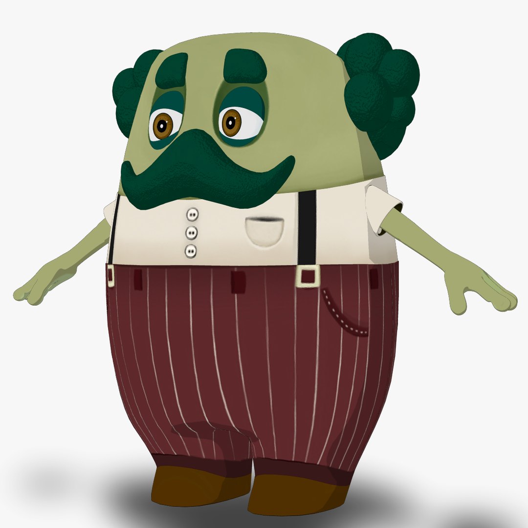 Low-poly Rigged Character Bean 3d Model