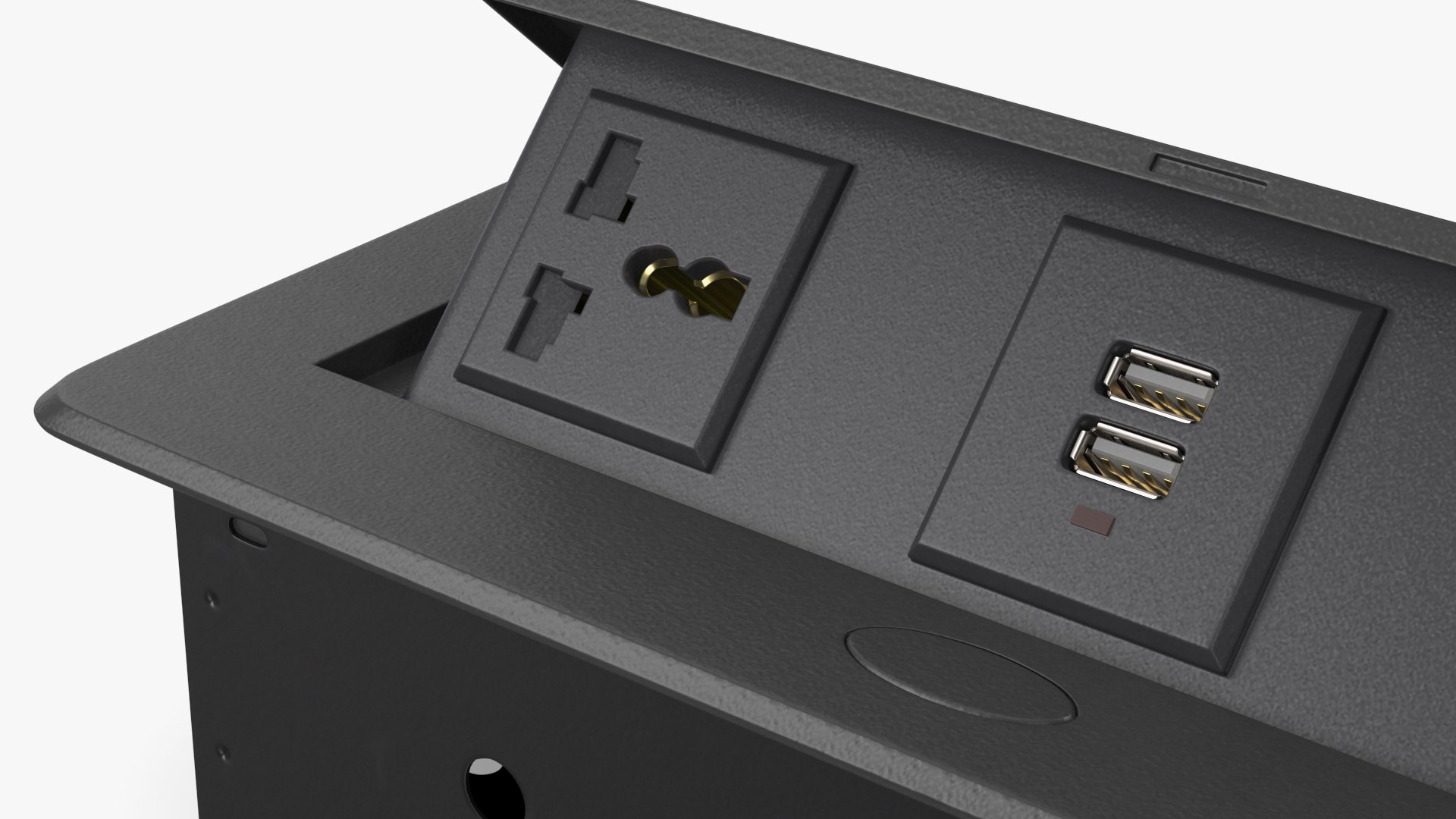 Connection Box Tabletop Universal Socket USB Charger Black Model ...