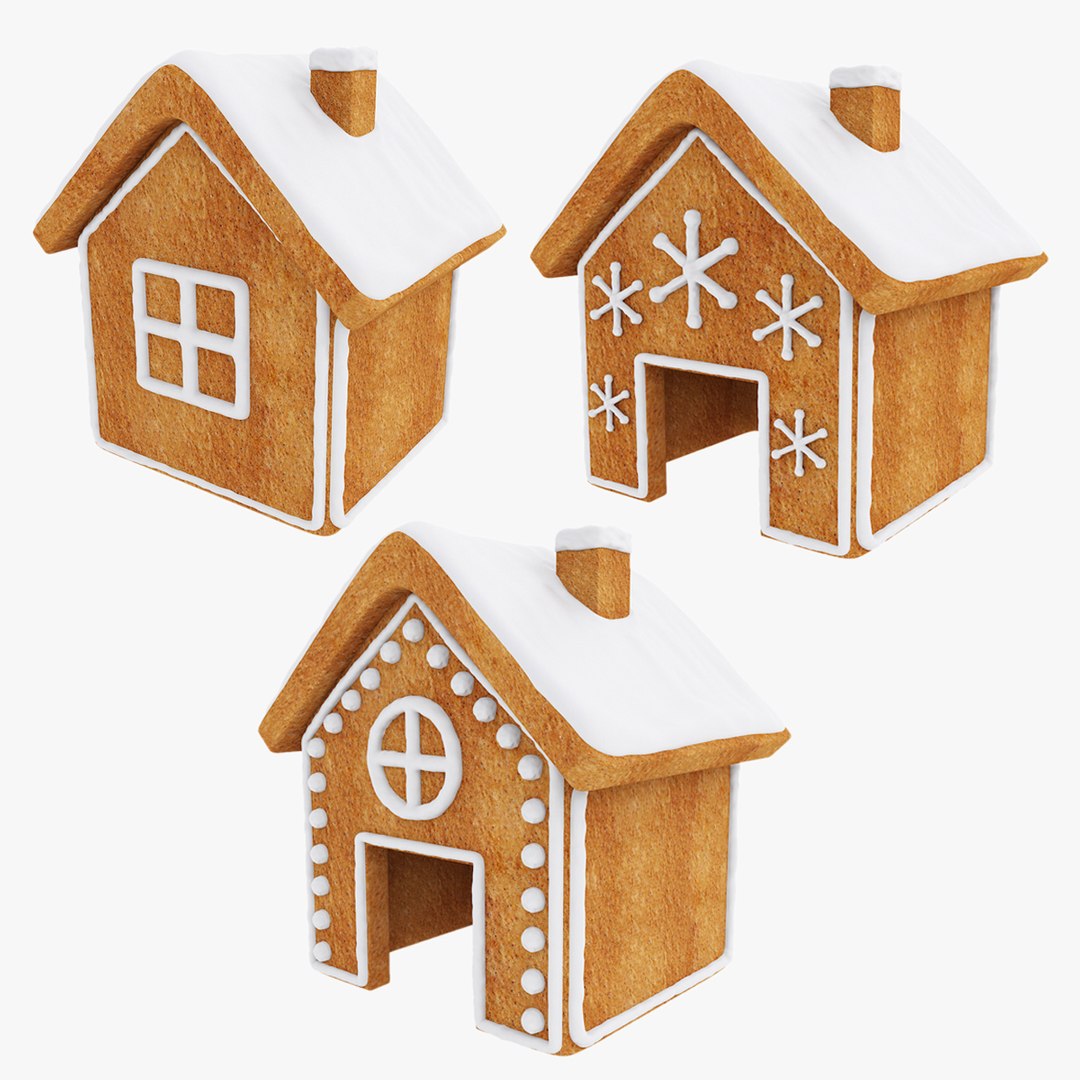 Gingerbread house collection 3D model - TurboSquid 1982069