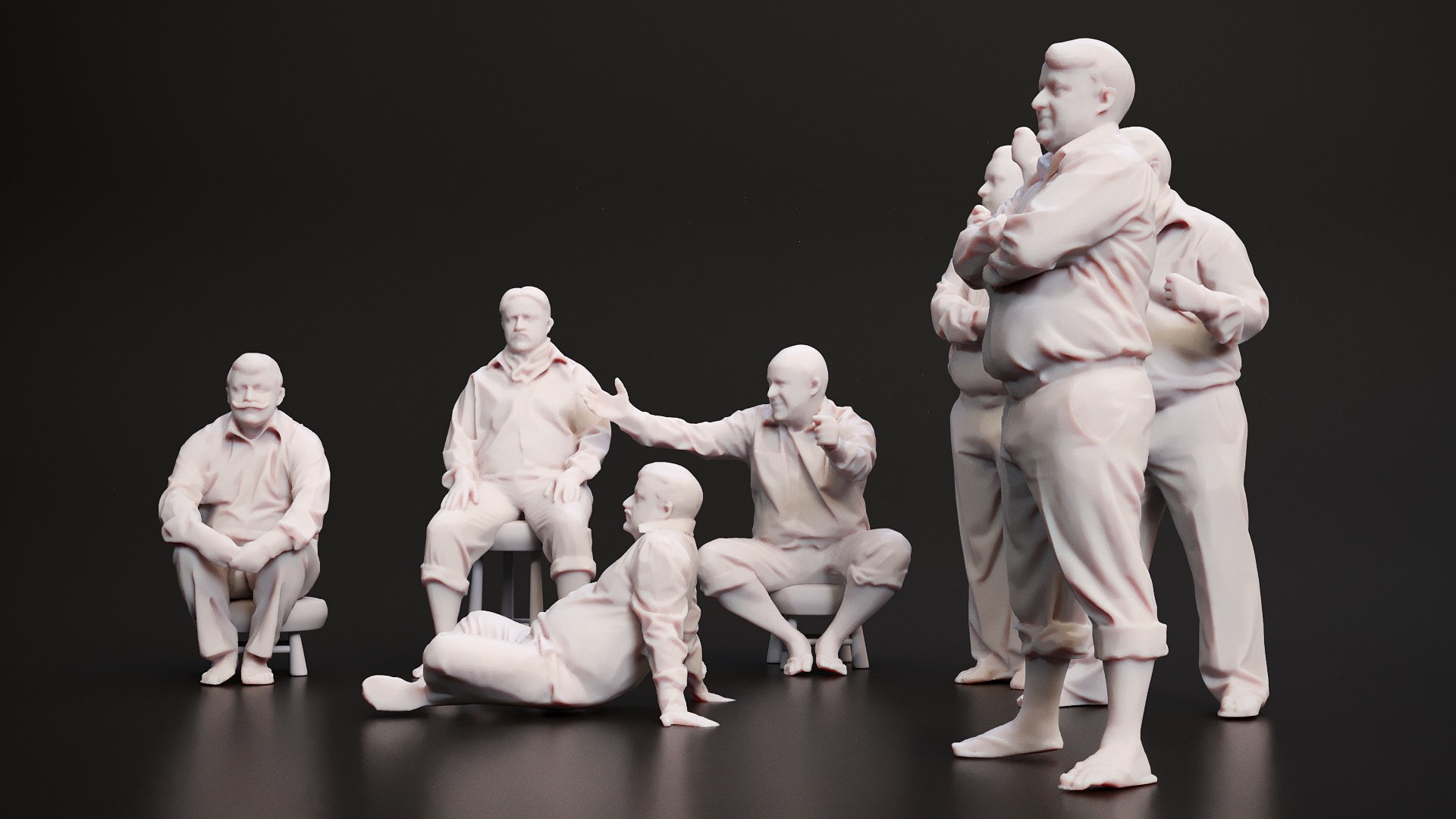 3D Man 3D Scan Multiple Poses Pack Crowd - TurboSquid 2080590