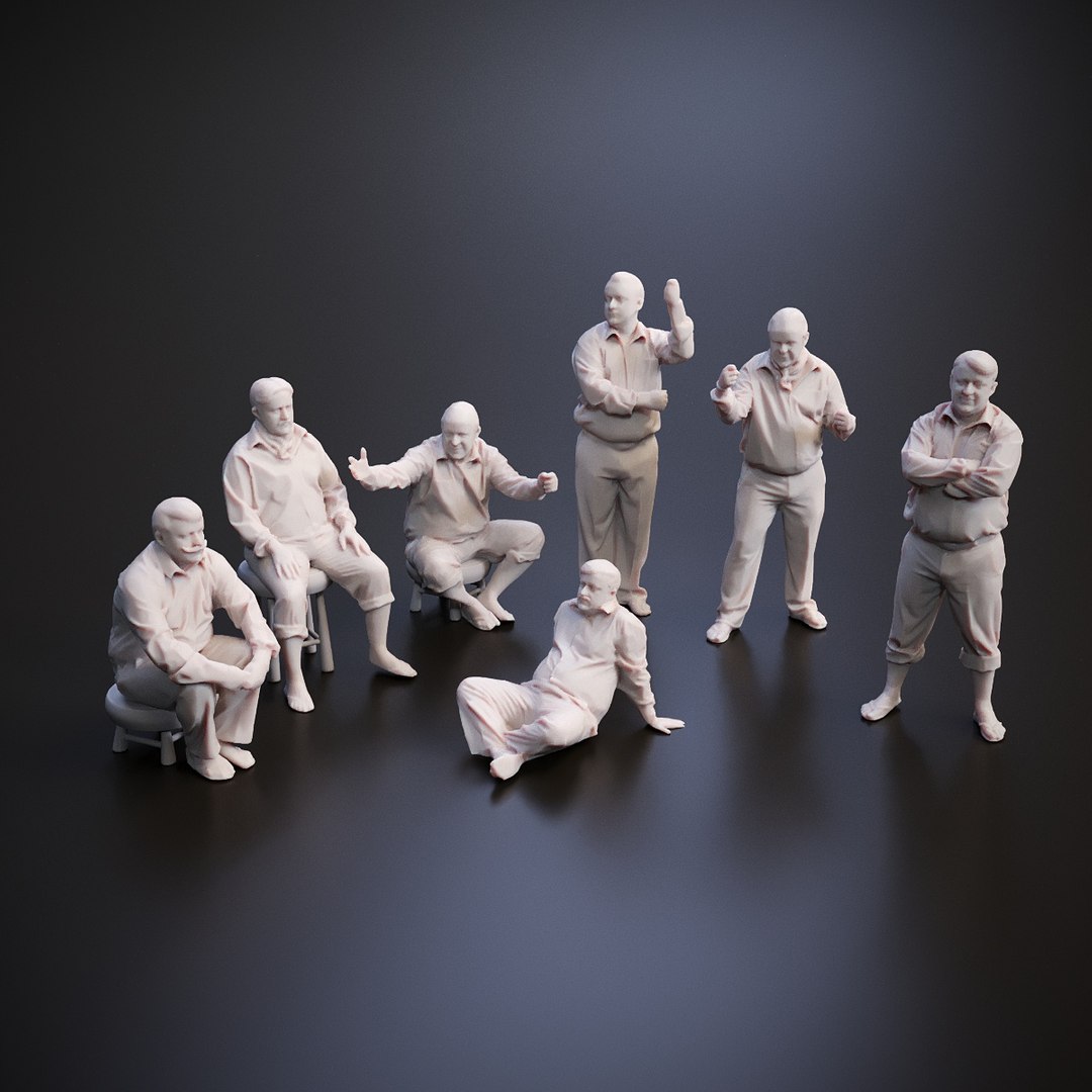 3D Man 3D Scan Multiple Poses Pack Crowd - TurboSquid 2080590