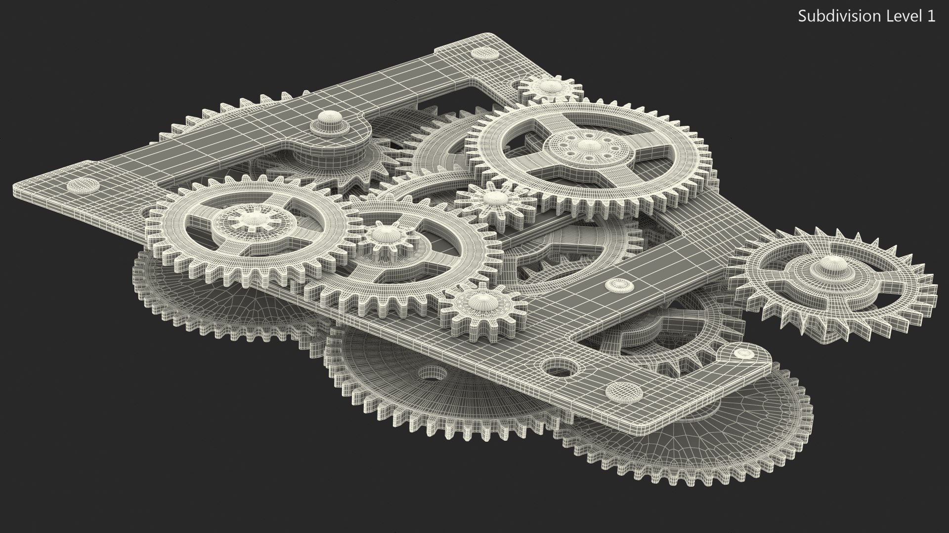 3D clockwork gears mixed clock - TurboSquid 1654921