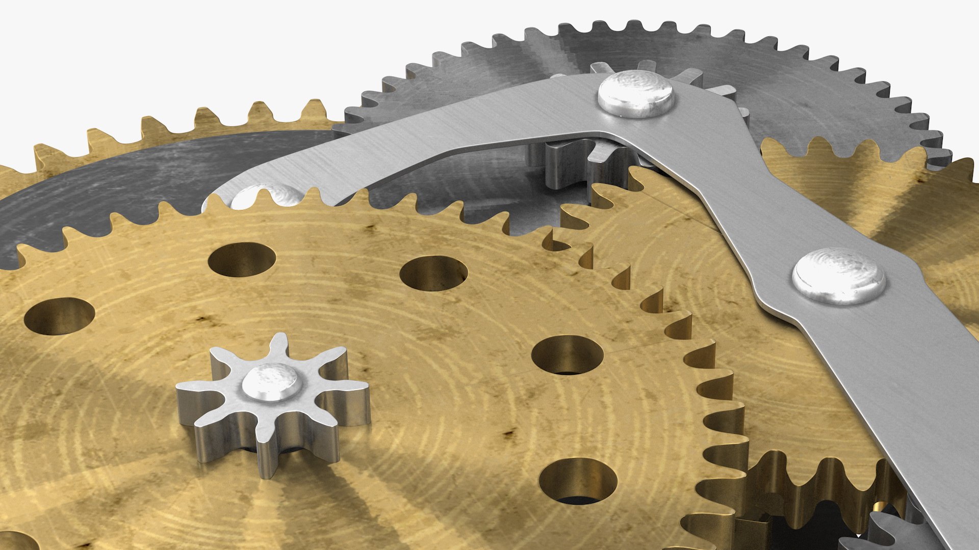 3D clockwork gears mixed clock - TurboSquid 1654921