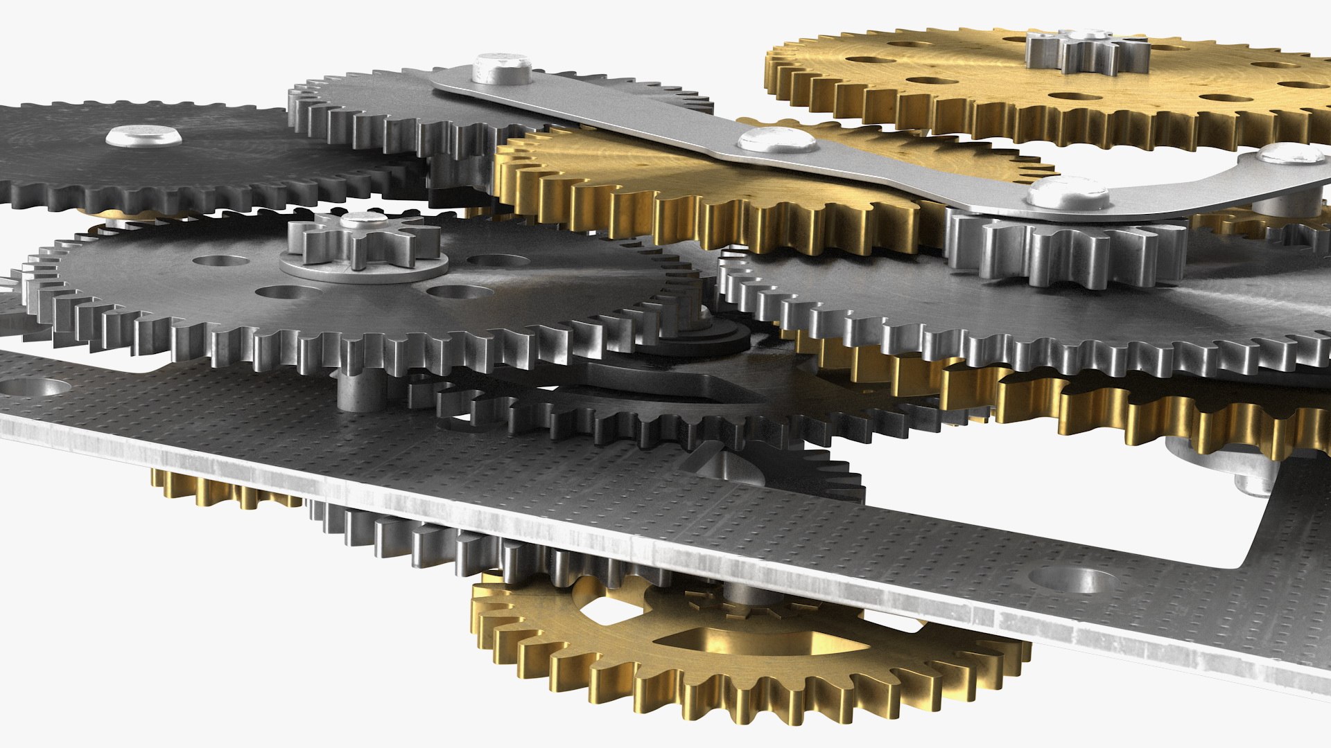 3D clockwork gears mixed clock - TurboSquid 1654921