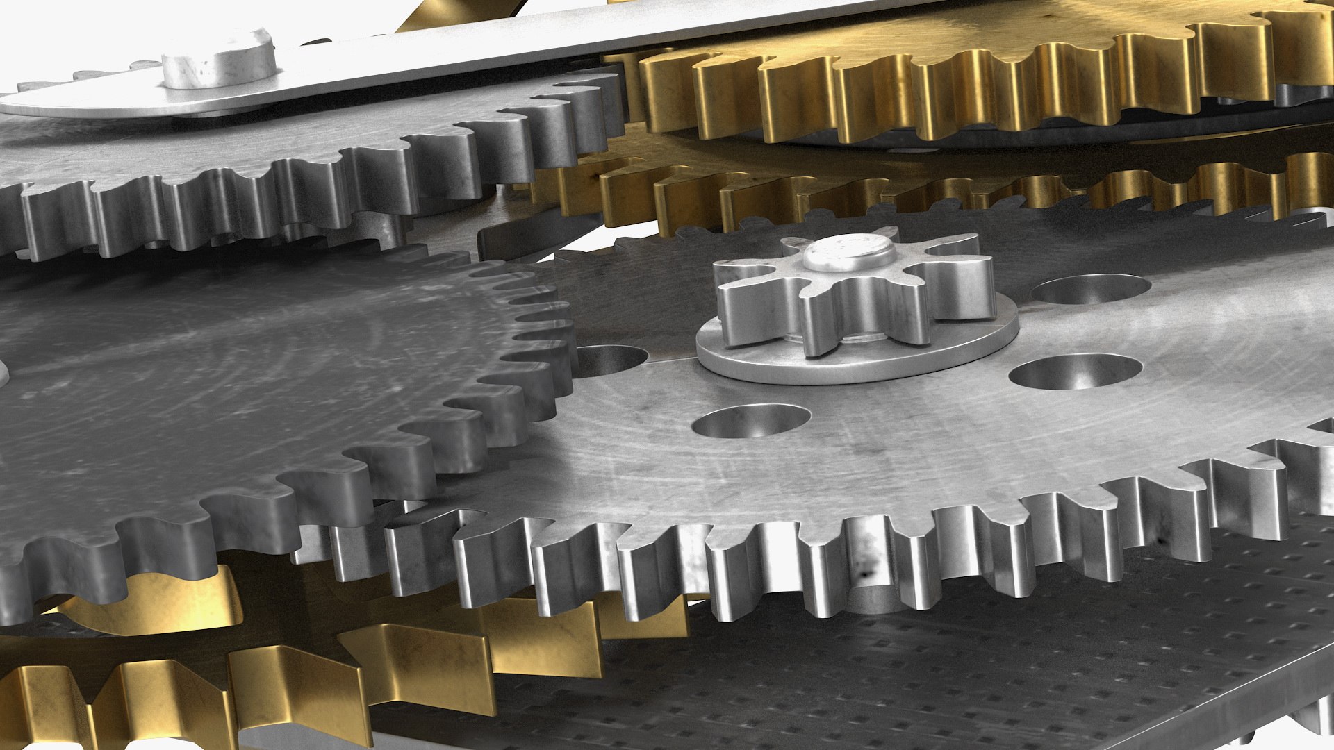 3D clockwork gears mixed clock - TurboSquid 1654921