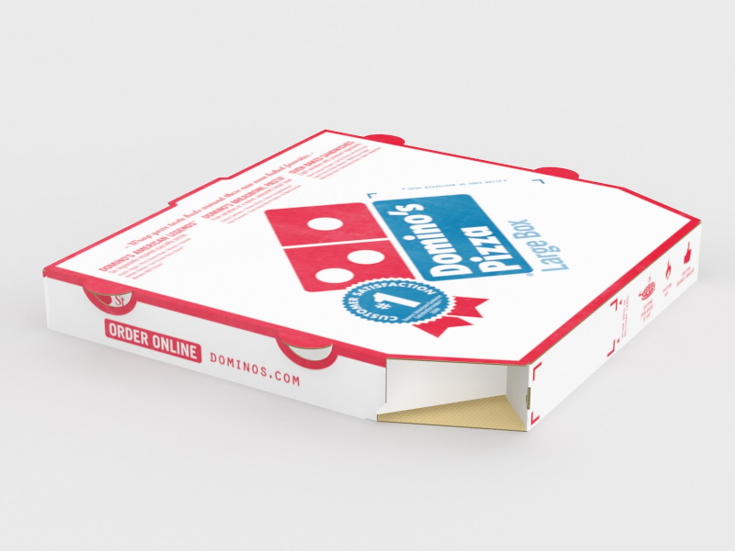 3d model domino pizza box