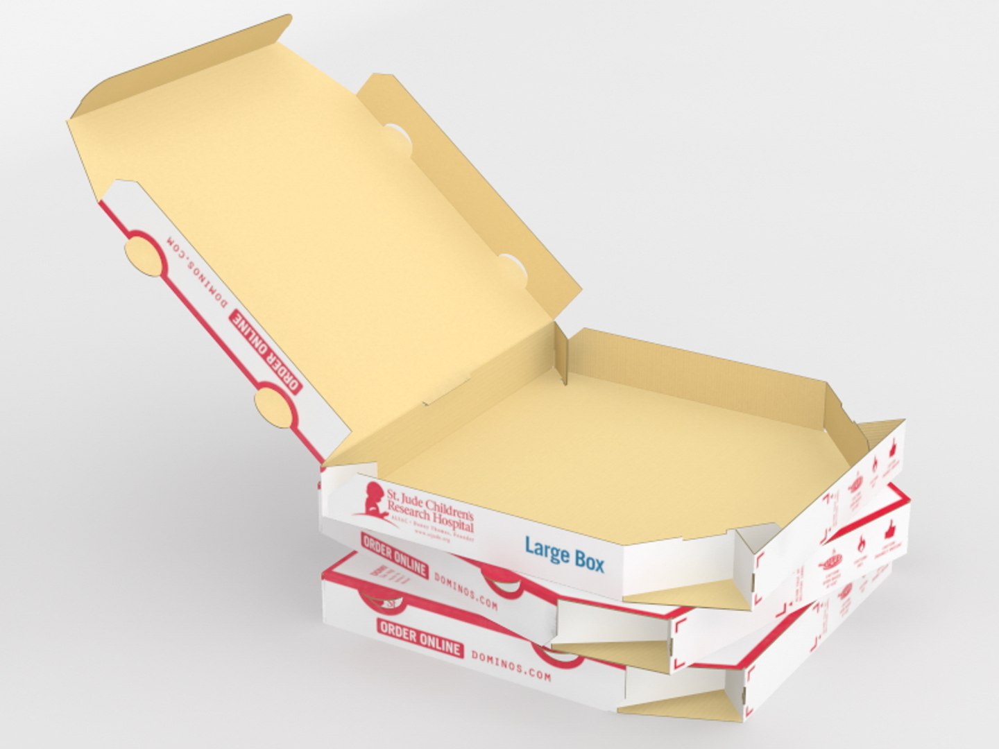 3d model domino pizza box