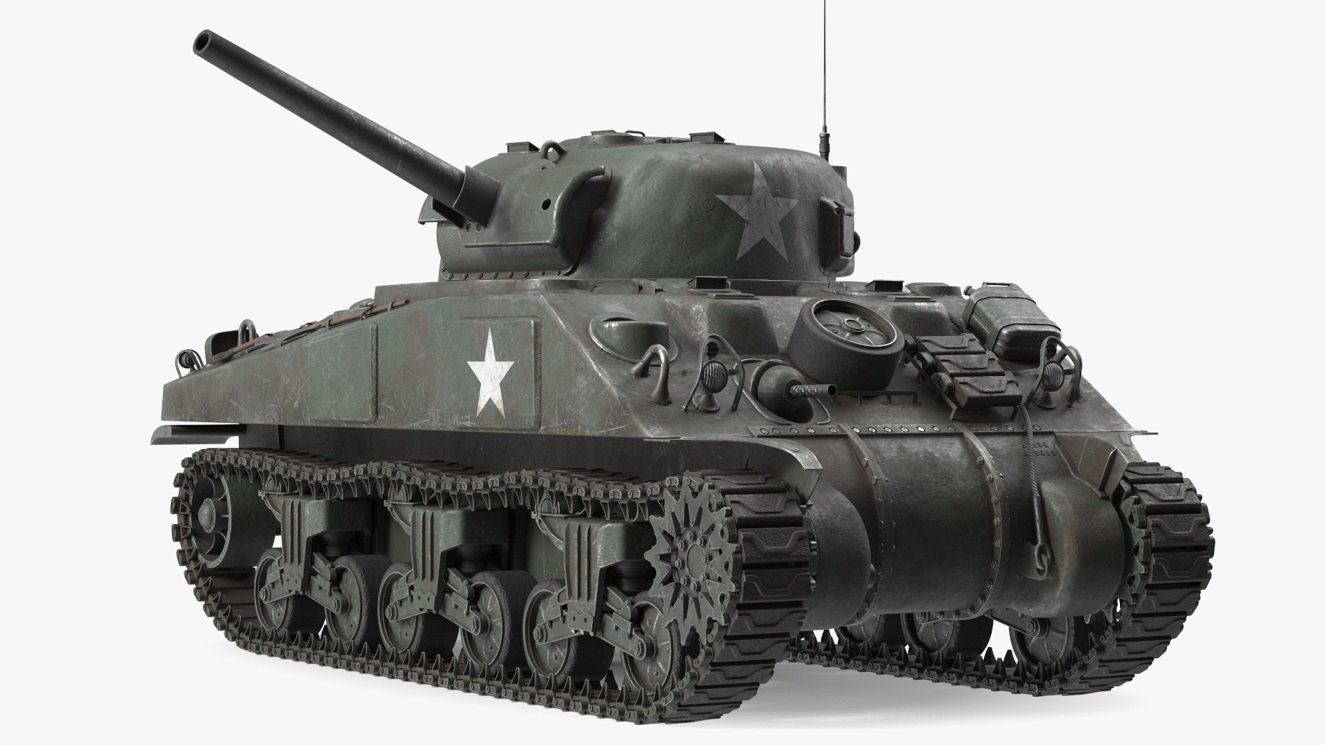 3D Combat M4 Sherman Tank Rigged For Cinema 4D - TurboSquid 2325517