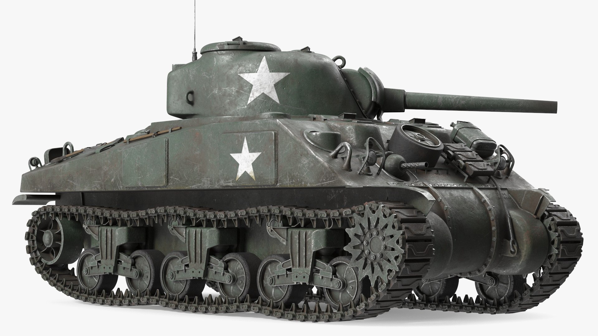 3D Combat M4 Sherman Tank Rigged For Cinema 4D - TurboSquid 2325517