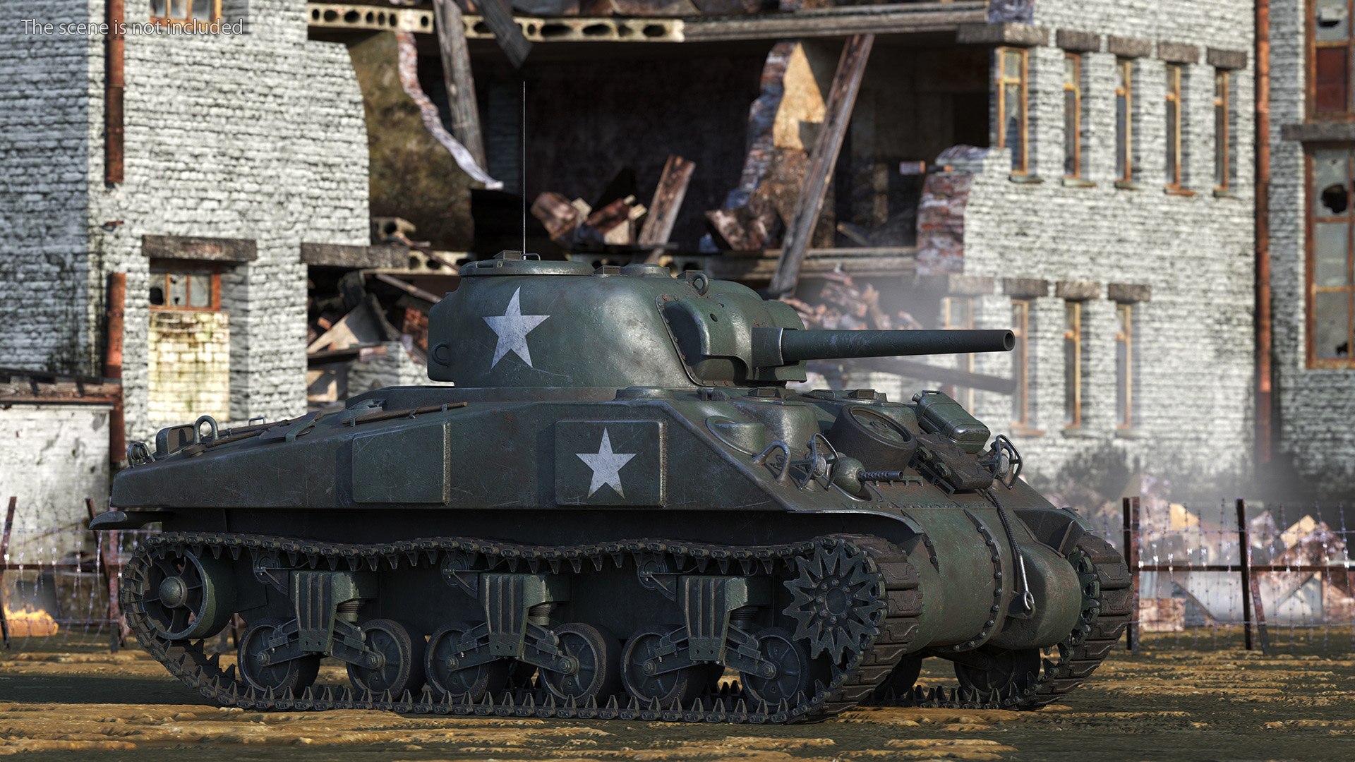 3D Combat M4 Sherman Tank Rigged For Cinema 4D - TurboSquid 2325517