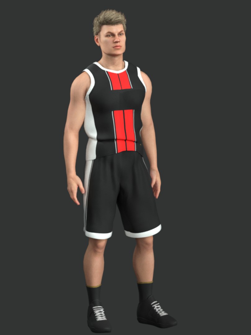 3D Realistic Rigged Basketball Player Man Character 3D Model ...