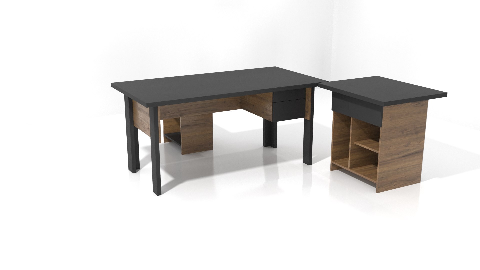 3D Office Desk Set model - TurboSquid 2064690