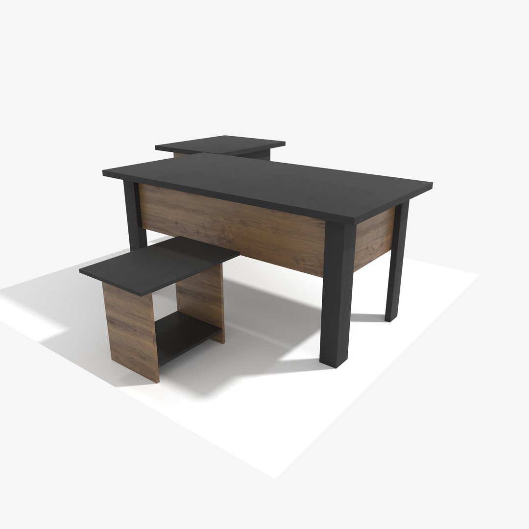 3D Office Desk Set model - TurboSquid 2064690