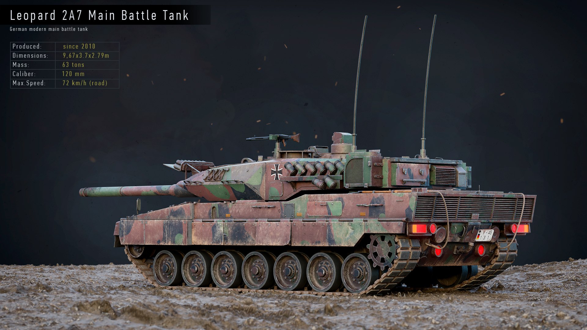 Rigged Leopard 2A7 GameReady LODs 3D model - TurboSquid 1716945