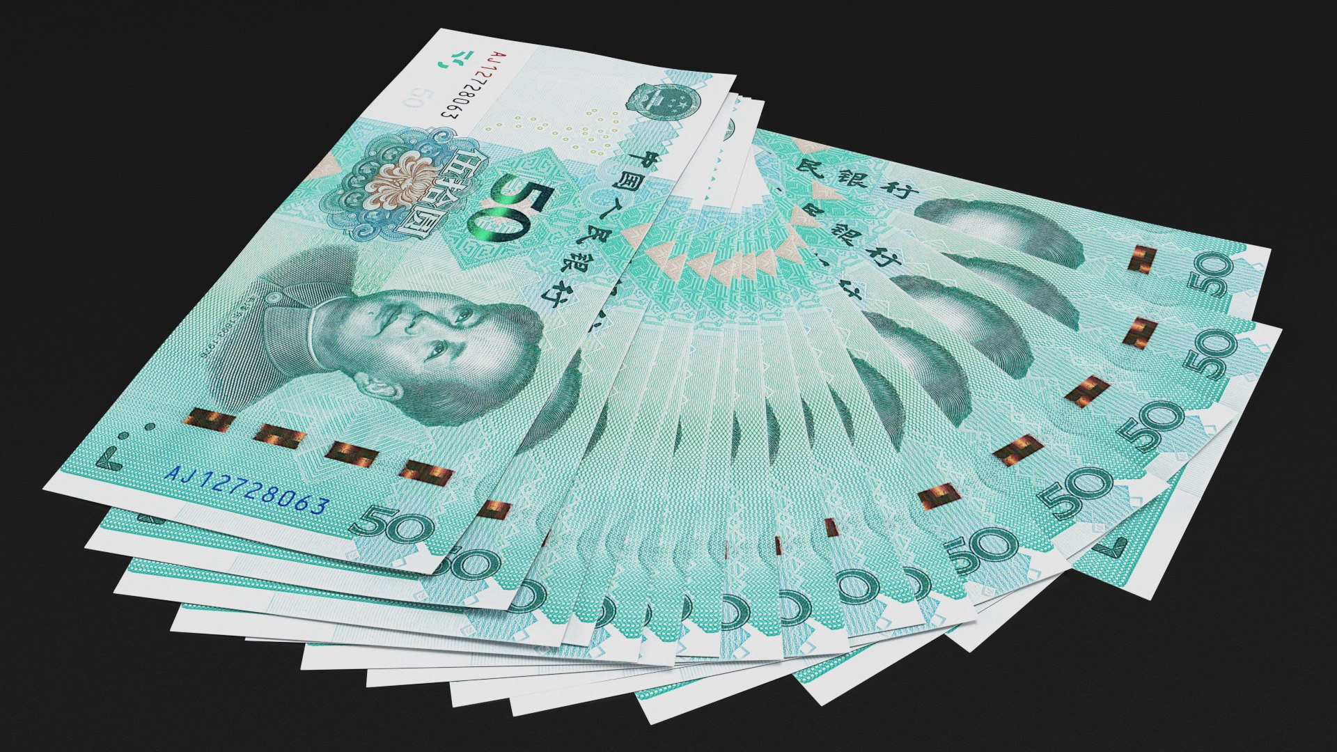 Chinese 50 Yuan 2019 Banknotes Fan 3D model - TurboSquid 1745176