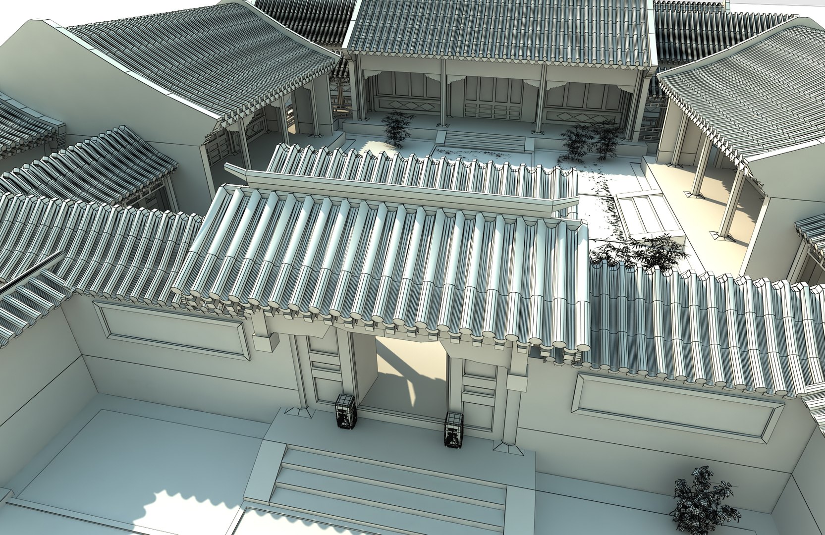 3D Chinese Courtyard House Model - TurboSquid 1576380