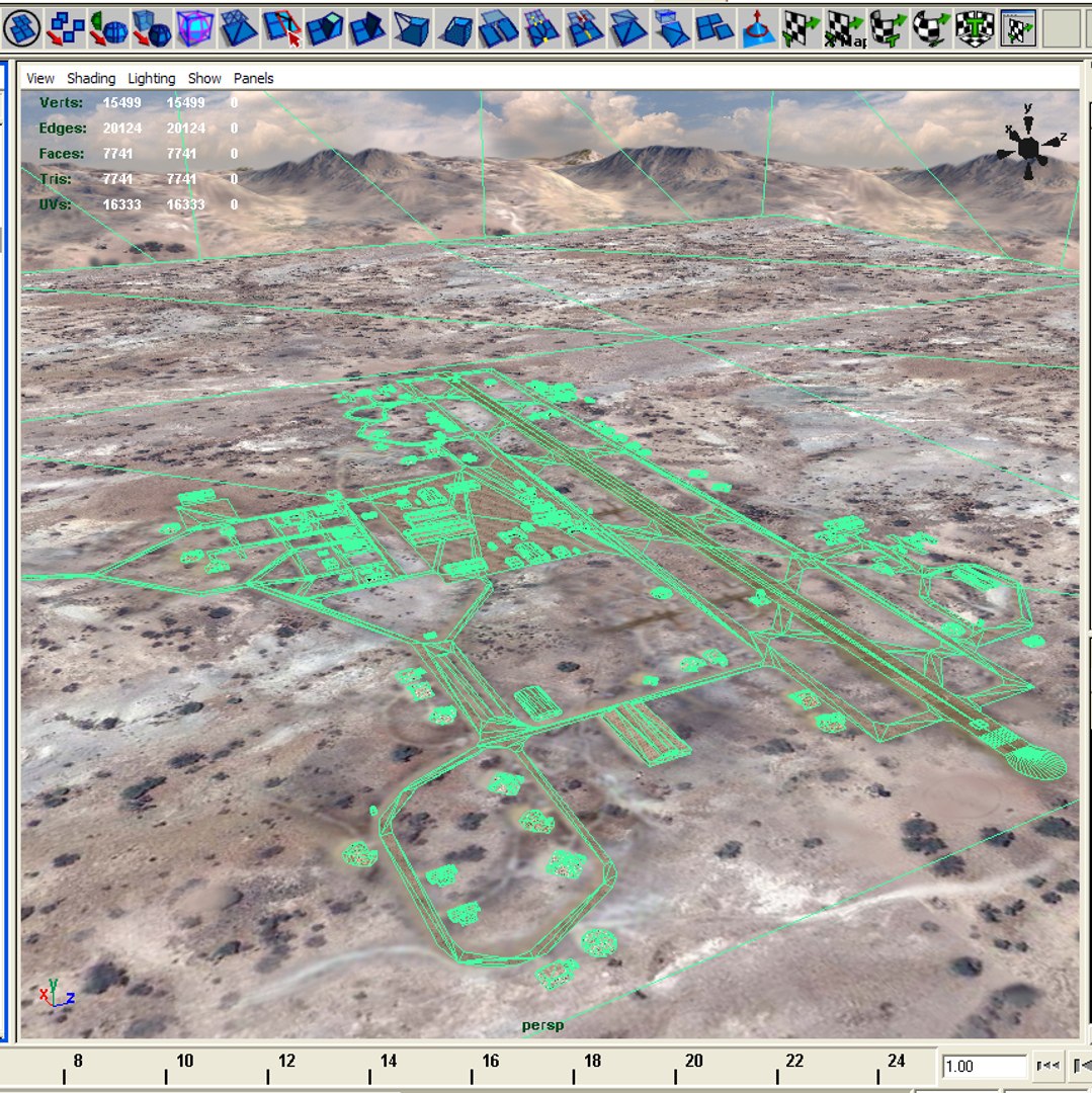 3d Model Of Desert Airfield Terrain