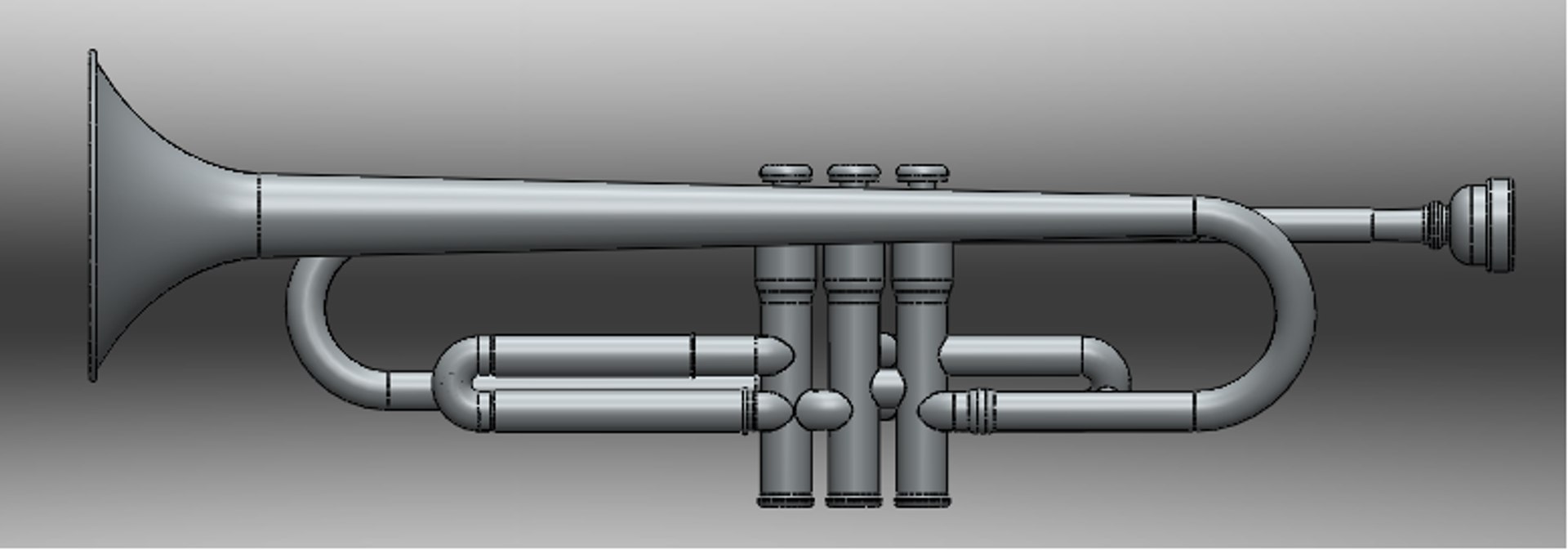 3d Simplified Trumpet