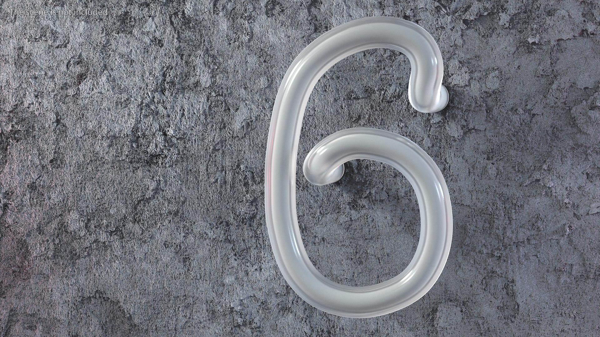 Neon Tube Light Number 6 3D Model - TurboSquid 1856437